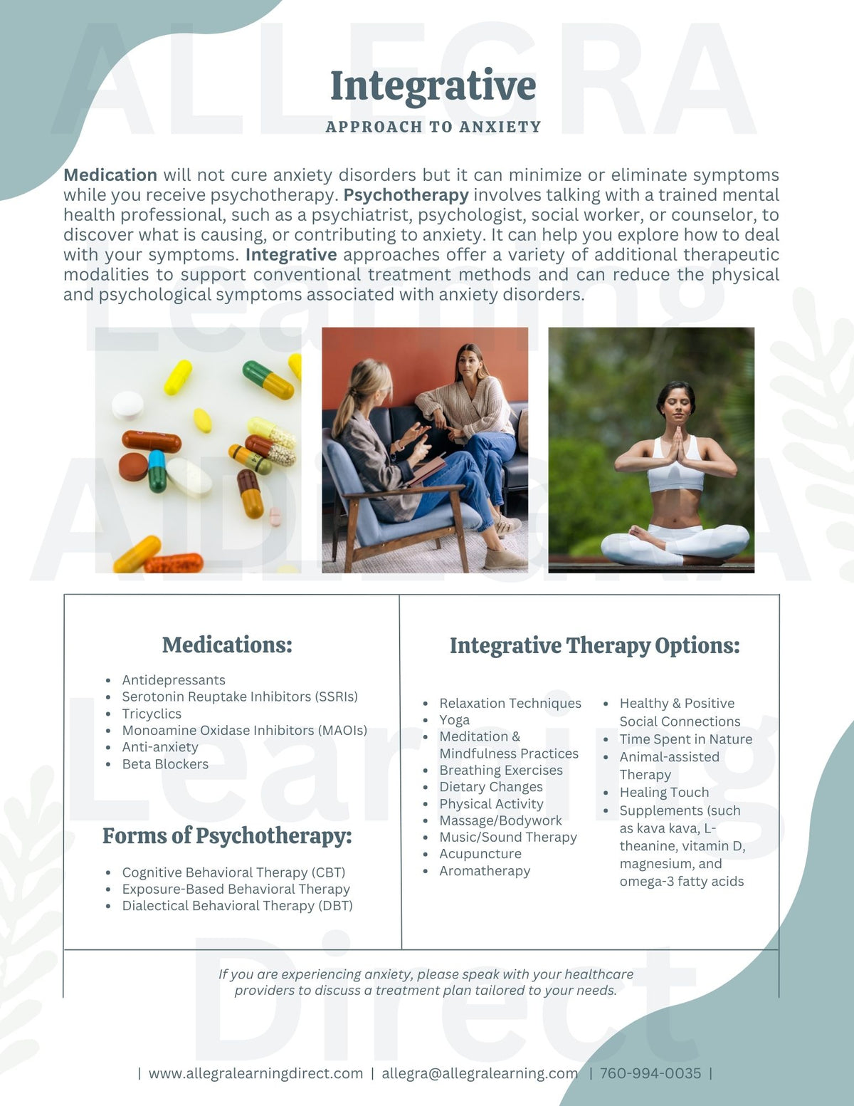 Anxiety Relief Roadmap – ALLEGRA Learning Direct